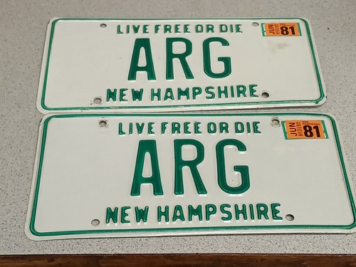New Hampshire live free or die vintage set license plates Personalized ...