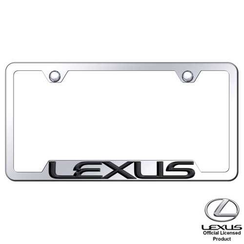 Lexus 3D Black Pearl Logo Mirrored Chrome Stainless Steel License Plate ...