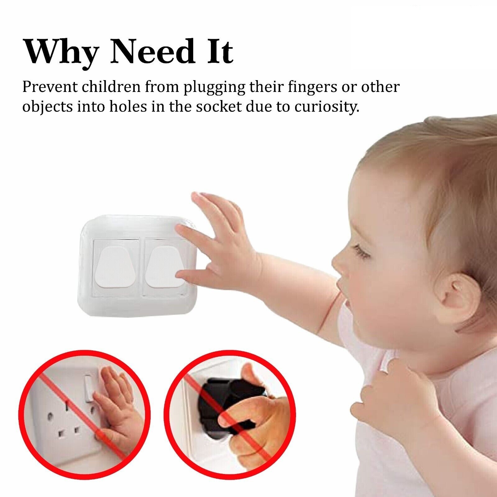 20 Baby Child Safety Plug Socket Covers Protector Guard Mains Electric ...