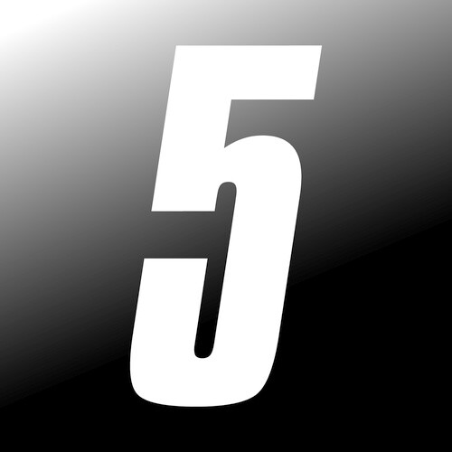 8 inch tall White Race Number 5 racing numbers decals motocross atv ...