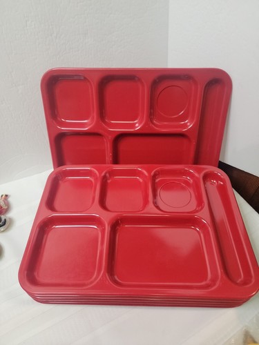 Vintage Set Of 6 Dallas Ware Red Plastic Melamine Serving Lunch Trays ...