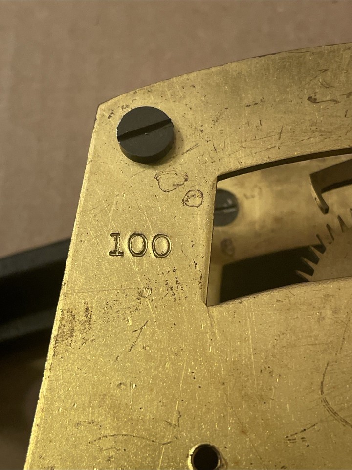 Antique ITR International Time Recording Punch Clock Movement & Bracket ...