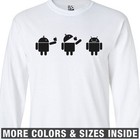 Droid Eats Apple Scene LONG SLEEVE T-Shirt Android Google Eating Mens ...