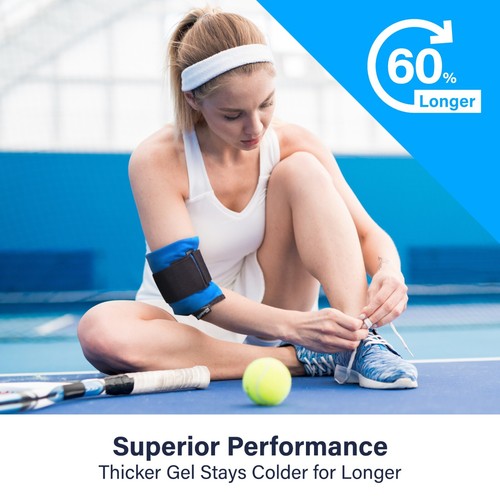 Elbow Ice Pack and Wrap for Tennis Elbow Pain Relief - Hot Cold Gel ...