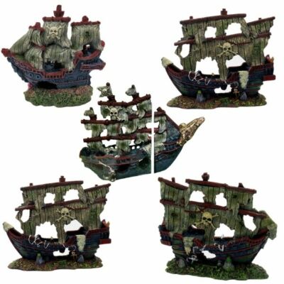Superfish Shipwreck Pirate Ship Aquarium Fish Tank Ornament Decoration ...