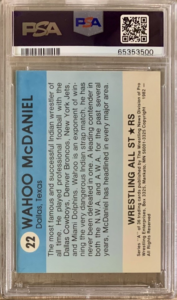 1982 Wrestling All-Stars Series A Wahoo McDaniel #22 PSA 8 RC WWF WWE ...