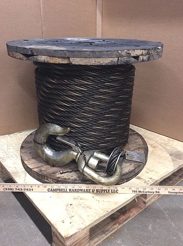 3/4" x 200' Wood Spool Tow Truck Wrecker Winch Cable w/11 Ton Alloy ...