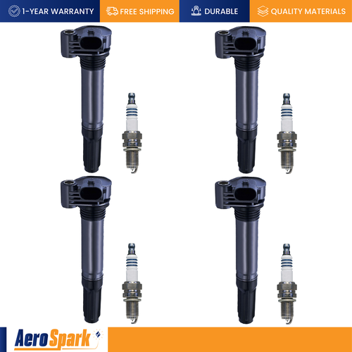 Ignition Coil & Denso Iridium Spark Plug for 2012-2016 Fiat 500 1.4L ...