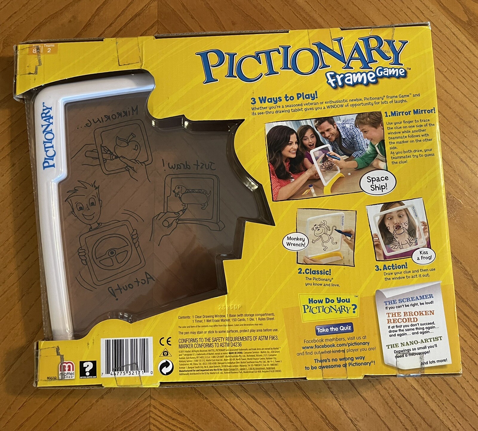 MATTEL - Pictionary Frame Game Picture Kids Family Party Game - Factory ...