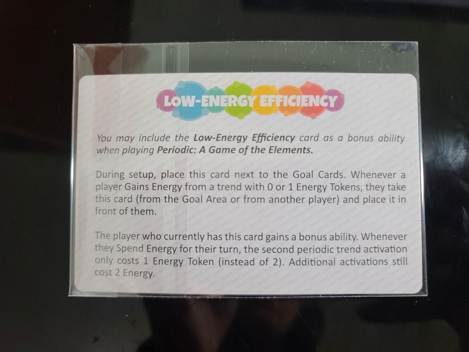 Periodic - Low-Energy Efficiency - Board Game Geek 2022 - Promo | eBay