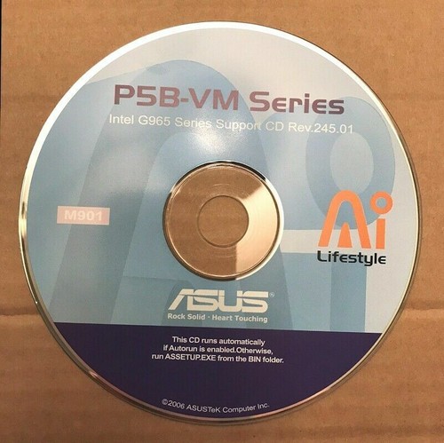 Asus P5B-VM Series Drivers Intel G965 Support CD Rev.245.01 Disc + User ...