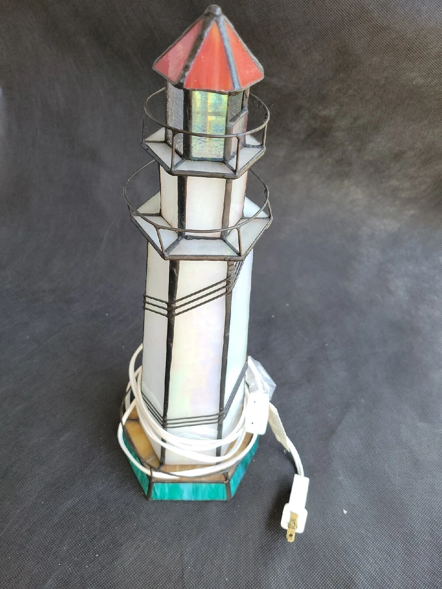 Stained Glass Lighthouse Lamp
