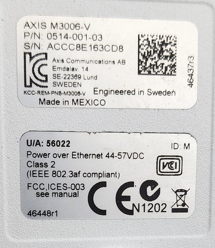 Axis M3006-V Network Indoor Outdoor POE Camera, 1080p resolution 3mp ...