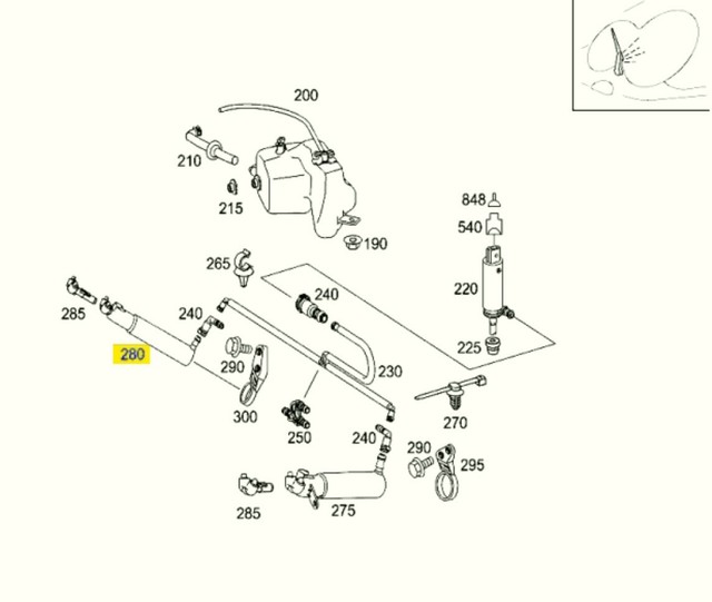 Mercedes E Class Washer Jet W211 Jet washer right side 2002-2009 for ...