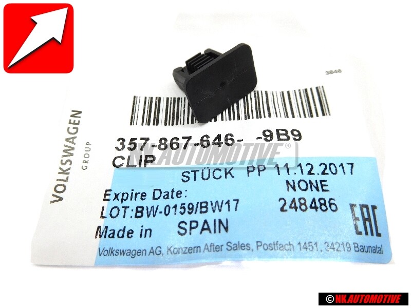 Original VW Headlining Headliner Retainer Trim Clip Strip - 357867646 ...