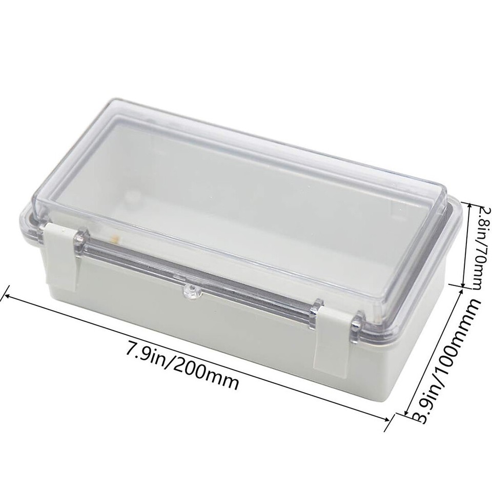 Plastic Electrical Enclosure Box Clear Cover Hinged Project Case IP65 ...
