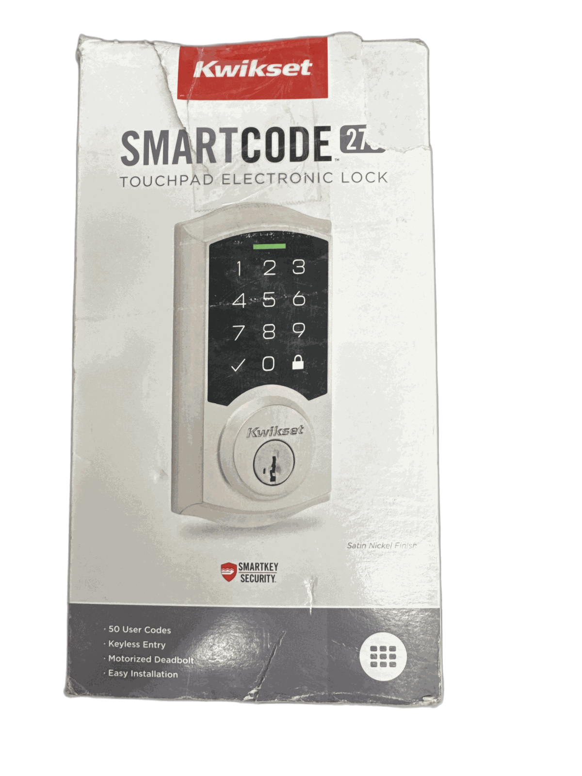 Kwikset SmartCode 270 Traditional Satin Nickel Touchpad Single Cylinder ...