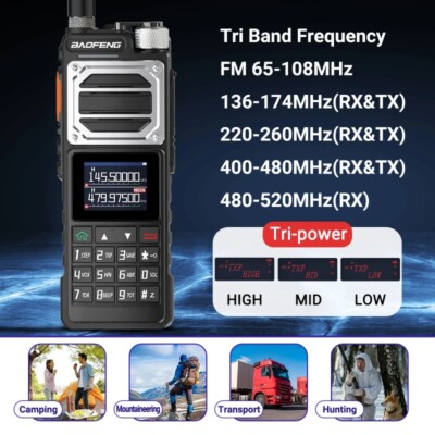 New UV-25 Long Range Walkie Talkie Tri-Power NOAA Type-C Ham Radios | eBay