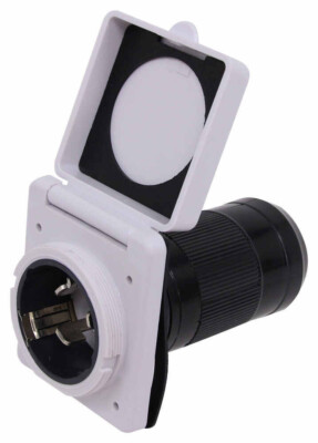 Epicord RV Power Inlet 125V 50 AMP Power Plug Twist Lock Inlet White ...