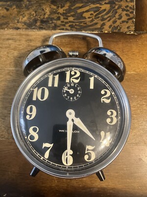 Vintage Westclox 08196 Two-Bell Alarm Clock w/ Handle “industria ...