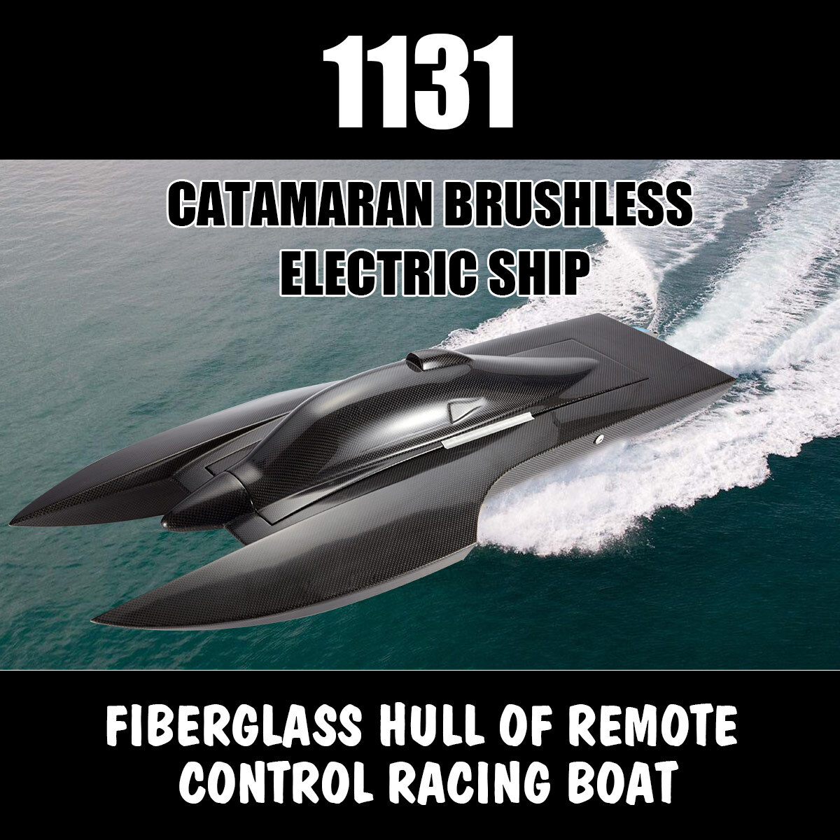 1131 TFL Popeye Hodro Fiberglass Electric RC Boat Remote Control Black ...