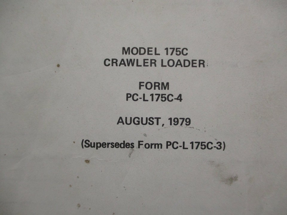 INTERNATIONAL 175C LOADER CRAWLER TRACTOR SERVICE REPAIR SHOP MANUAL | eBay