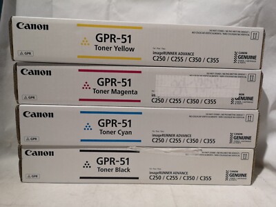 Genuine Canon Gpr-51 Black Cyan Magenta Yellow Toner Cartridges (1 Set ...