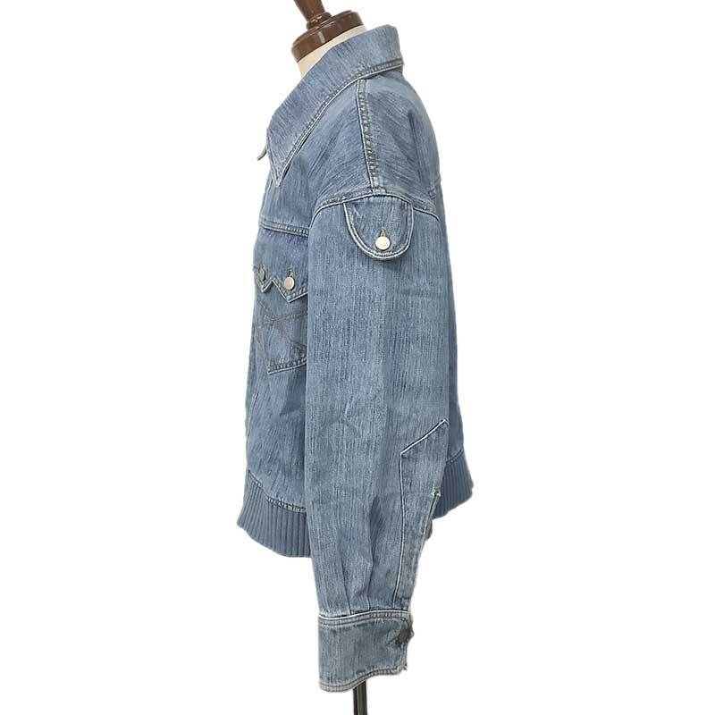 Men's Maison Margiela Bomber Denim Jacket Cotton Blue 44 Men's Maison Margiela Bomber Denim Jacket Cotton Blue 44