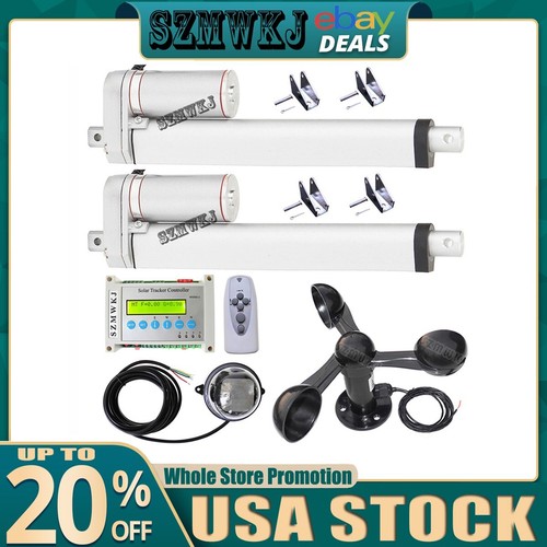 Dual Axis Solar Tracking Tracker Kit W/ 8" 1500N 12V Linear Actuators ...