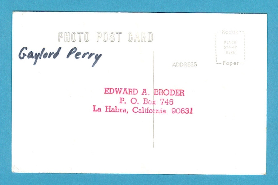 Gaylord Perry (Giants) Vintage Baseball Postcard By Edward A. Broder | eBay