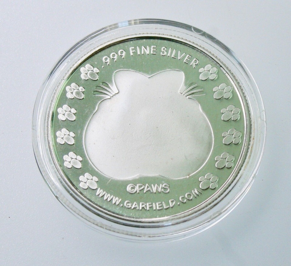 2015 Garfield & Odie Christmas Holidays round 1 oz .999 silver in ...