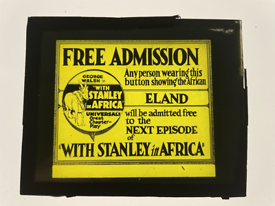 Vintage 1922 WITH STANLEY IN AFRICA George Walsh ELAND Movie Glass ...