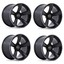 Set 4 20x9.5 5x4.5 Gloss Black Double Dark Tint Wheels American Racing ...