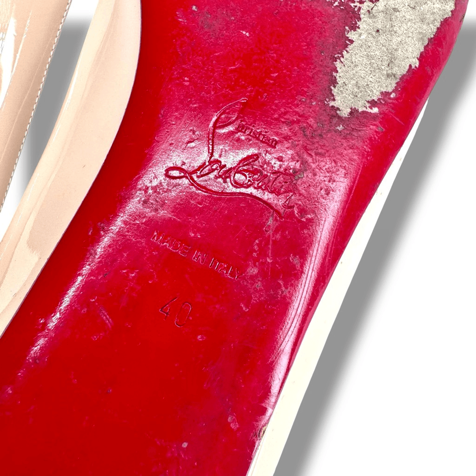 Christian Louboutin Dora Cora Pink Heart Nude Ballet Flat Shoes Women’s ...