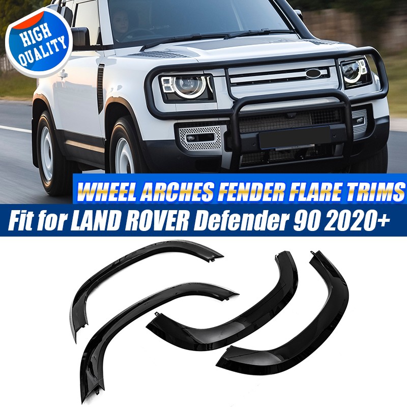 WHEEL ARCHES FENDER FLARE TRIM GLOSS BLACK FOR LAND ROVER DEFENDER 90 ...