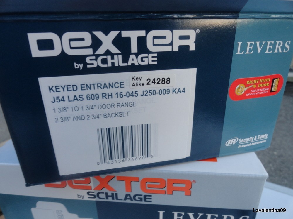 4 x Keyed Alike Dexter Schlage Lever J54 LAS 609 RH La Salle Entrance ...