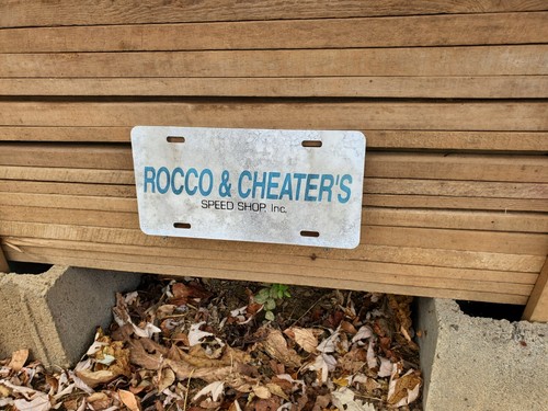 Rocco & Cheater's Speed Shop Booster Plate Tag Day 2 Sign Antiqued ...