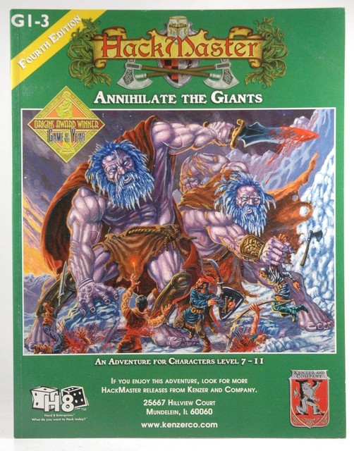 Kenzer Hackmaster 4th Ed Annihilate The Giants SC VG for sale online | eBay