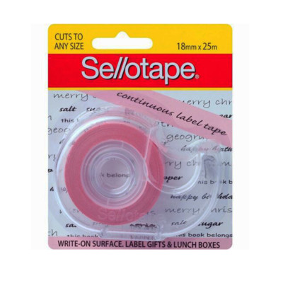 Sellotape Label Tape Pink 18x25 Dispenser Blister - FREE POSTAGE over ...