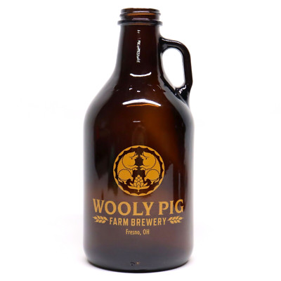 Wooly Pig Farm Brewery Fresno Ohio 32oz Beer Growler Bottle Brown Glass ...
