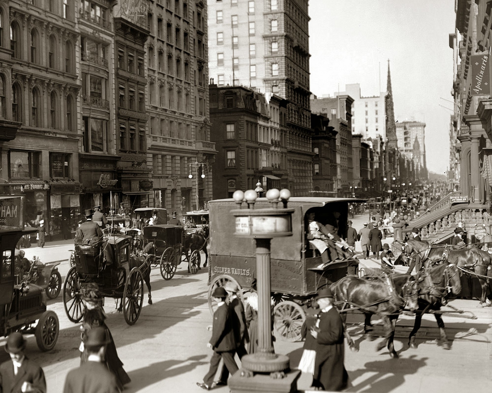 1908 NEW YORK STREET SCENE 5th & 42nd Photo (197-F) | eBay
