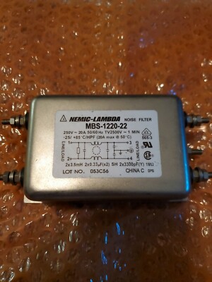 LAMBDA MBS-1220-22 NOISE FILTER 250V 20A MBS | eBay