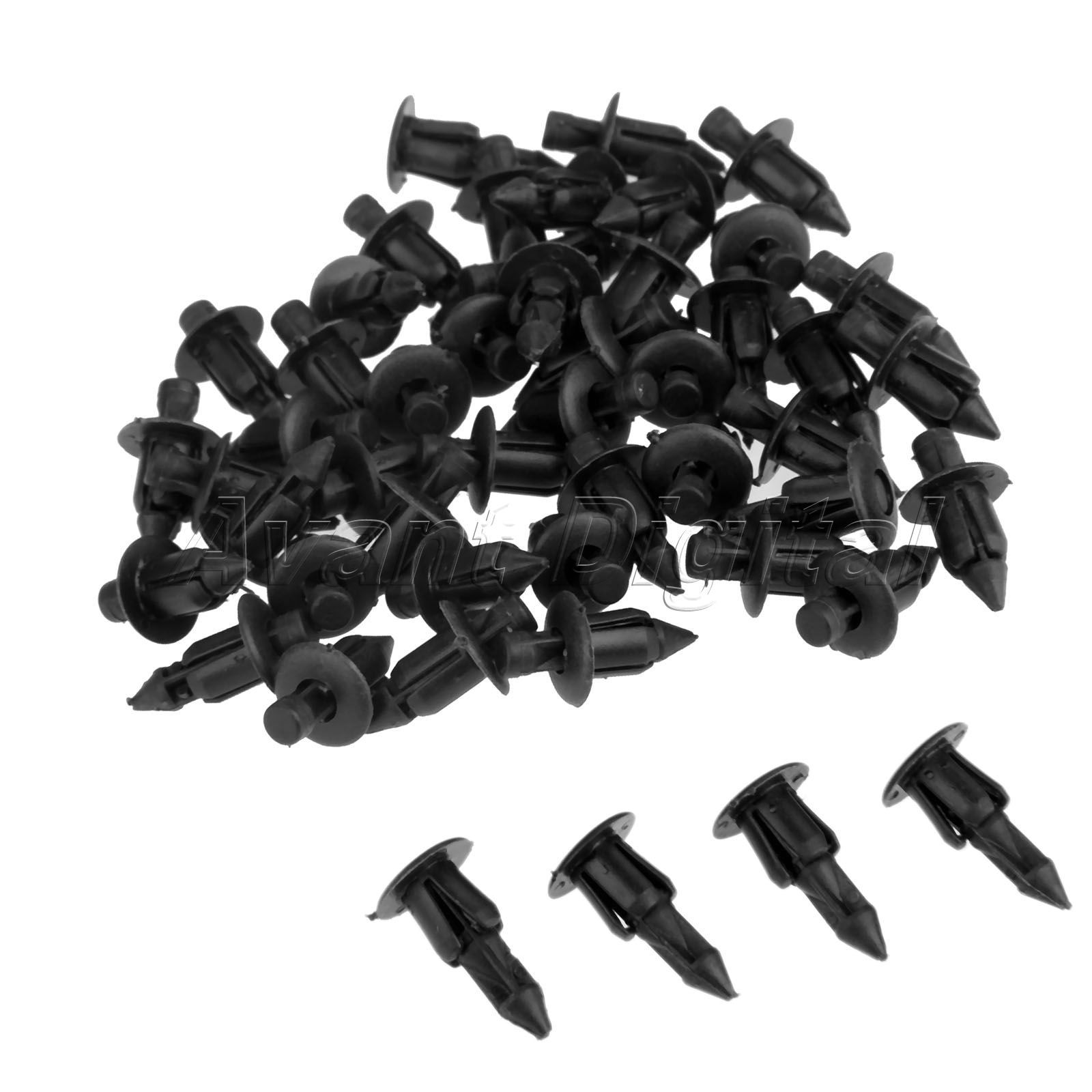50PCS Universal Plastic rivets Fairing & Trim Panel Fastener Clips For ...