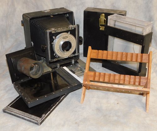 Wet Plate Collodion B&J 4x5 Camera w/ CDV Brass Lens & 5-1/2" f/4.5 ...