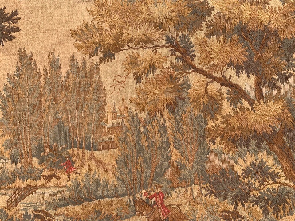 Vintage French Hunting Pictorial Tapestry Medieval Wall Hanging Décor ...