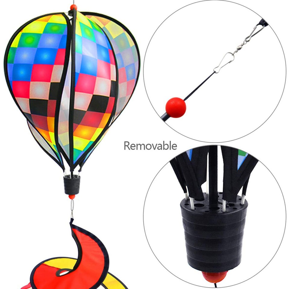 Hot Air Balloon Wind Spinners Hanging Rainbow Balloon Outdoor Garden ...