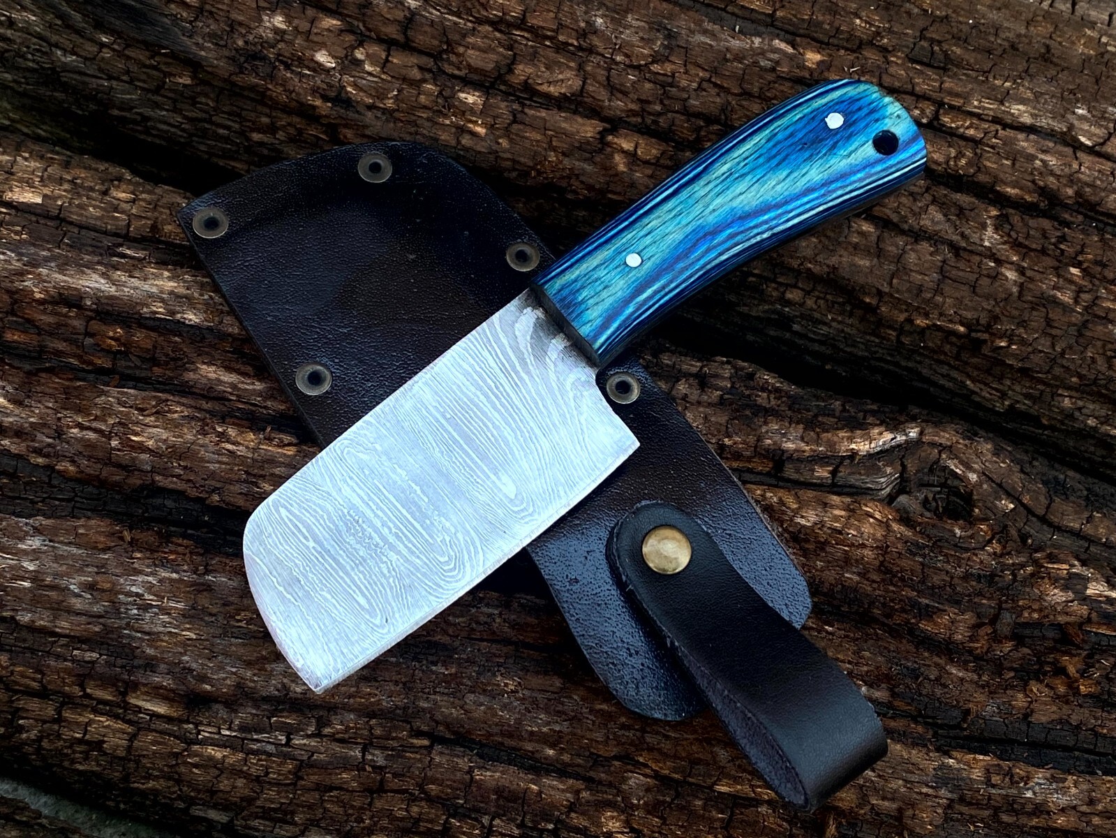 SHARDBLADE Custom Handmade Damascus Steel HUNTING MINI MEAT CLEAVER ...