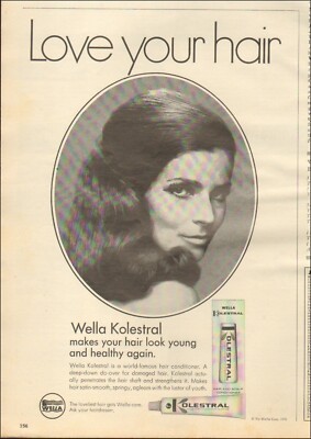 1970 Vintage ad for Wella Kolestral`Wella Care retro product Sexy Model ...