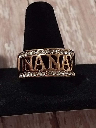 Size 11 gold plated crystal Nana ring | eBay