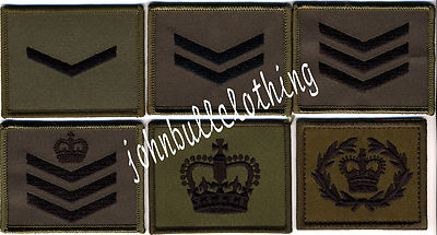 Commando Rank Square in Olive with Black Embroidery - Hook & Loop ...